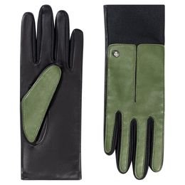 Roeckl Lederhandschuhe 'STOCKHOLM TOUCH' Damen Gr&ouml;&szlig;e M/L gr&uuml;n / oliv / dunkelgr&uuml;n / schwarz