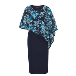 GOLDNER Kleid Damen Gr&ouml;&szlig;e 52 nachtblau / azur / neonblau / hellblau Winterkleid