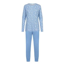 Mey Pyjama 'Flower'Meadow' Damen Gr&ouml;&szlig;e M hellblau / wei&szlig; Winterkleid