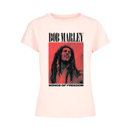 F4NT4STIC Shirt 'Bob Marley ' Damen Gr&ouml;&szlig;e XXXL pink / blutrot / schwarz