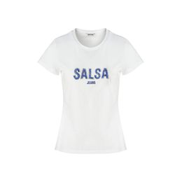 Salsa Jeans T-Shirt Damen Gr&ouml;&szlig;e XS navy / himmelblau / silber / wei&szlig;