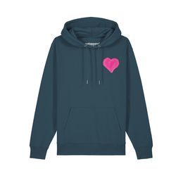 Watapparel Sweatshirt ' Pink Heart ' Herren Gr&ouml;&szlig;e M petrol / pink