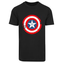 F4NT4STIC T-Shirt 'Marvel Captain America Schild' Herren Gr&ouml;&szlig;e S royalblau / rot / schwarz / wei&szlig;