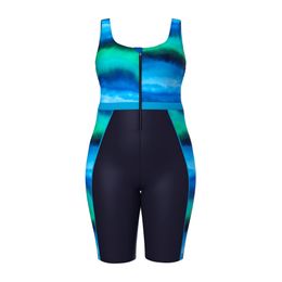 Ulla Popken Badeanzug Damen Gr&ouml;&szlig;e 9XL neonblau / neongr&uuml;n / schwarz