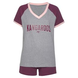 Kangaroos Shorty Damen Gr&ouml;&szlig;e XXS/XS graumeliert / hellpink / bordeaux Winterkleid