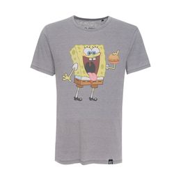 Recovered T-Shirt 'SpongeBob Eating Burger Relaxed' Herren Gr&ouml;&szlig;e XL grau