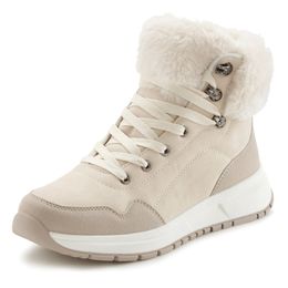Lascana Schn&uuml;rstiefelette Damen Gr&ouml;&szlig;e 41 beige / creme / camel Winterschuhe