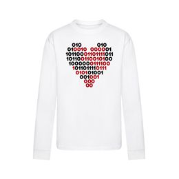 F4NT4STIC Shirt 'I love you 01001001 Binary Code Herz Valentinstag' Jungen Gr&ouml;&szlig;e 146/152 rot / schwarz / wei&szlig;
