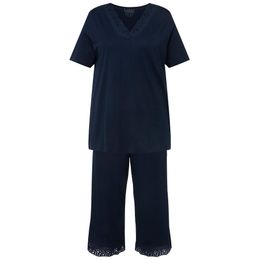Ulla Popken Pyjama Damen Gr&ouml;&szlig;e L/XL nachtblau Winterkleid