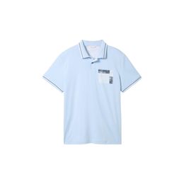 Tom Tailor Poloshirt Herren Gr&ouml;&szlig;e L hellblau / dunkelgrau / wei&szlig;