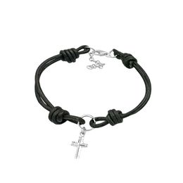 Elli Armband 'Kreuz' Damen Gr&ouml;&szlig;e 19 schwarz / silber