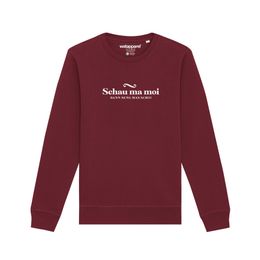 Watapparel Sweatshirt 'Schau ma moi dann seng mas scho' Herren Gr&ouml;&szlig;e XXXL burgunder / wei&szlig;