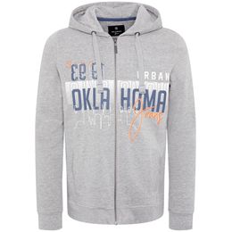 Oklahoma Jeans Sweatjacke Herren Gr&ouml;&szlig;e M taubenblau / hellgrau / offwhite