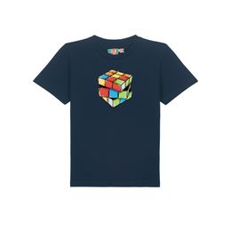 Watabout.kids T-Shirt 'Pixel Zauberw&uuml;rfel' Jungen Gr&ouml;&szlig;e 122/128 navy / azur / limette / hellrot