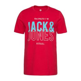 Jack & Jones Jack & Jones T-Shirt 'KOMPO TEE' Herren Gr&ouml;&szlig;e L pastellblau / rot / wei&szlig;