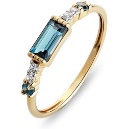 Christ Ring Damen Gr&ouml;&szlig;e 50 blau / gold / silber