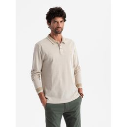Ombre Shirt 'OM-POLS-0129' Herren Gr&ouml;&szlig;e XL beige / sand