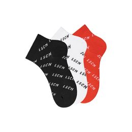 Lscn By Lascana Socken Damen Gr&ouml;&szlig;e 39/42 rot / schwarz / wei&szlig;