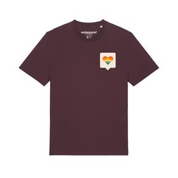 Watapparel Shirt 'Von Herzen' Herren Gr&ouml;&szlig;e S brombeer / mischfarben / dunkelrot
