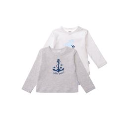 Liliput Langarmshirt 'Little Sailor' Jungen Gr&ouml;&szlig;e 74/80 grau / wei&szlig;