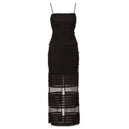 Adrianna Papell Langes Abendkleid 'Ruffle Knit Long Dress' Damen Gr&ouml;&szlig;e 34 schwarz Winterkleid