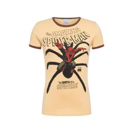 logoshirt T-Shirt 'Spider-Man' Damen Gr&ouml;&szlig;e XL beige / braun / rot / schwarz