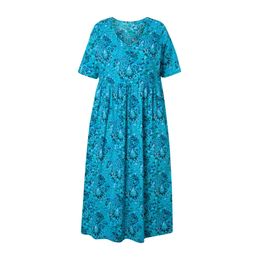 Ulla Popken Kleid Damen Gr&ouml;&szlig;e 66/68 t&uuml;rkis / mischfarben Winterkleid
