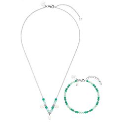 PURELEI Schmuckset 'Mahina Club Beach Breeze' Damen Gr&ouml;&szlig;e One Size mint / jade / silber / perlwei&szlig;