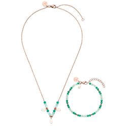 PURELEI Schmuckset 'Mahina Club Beach Breeze' Damen Gr&ouml;&szlig;e One Size rosegold / smaragd / mint / hellgr&uuml;n