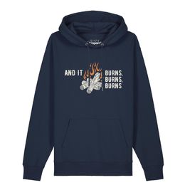 Watapparel Sweatshirt 'And it burns' Herren Gr&ouml;&szlig;e XXL creme / navy / gelb / orange