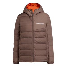 adidas terrex Outdoorjacke 'Multi Light Down CLIMAWARM Hooded' Damen Gr&ouml;&szlig;e XXL brokat / wei&szlig; Winterjacke