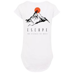 F4NT4STIC T-Shirt 'Escape Discover the World Mountain' Damen Gr&ouml;&szlig;e XS orange / schwarz / wei&szlig;