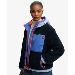 Superdry & Co Fleecejacke 'Die Vintage Sherpa' Damen Gr&ouml;&szlig;e XXL blau / petrol