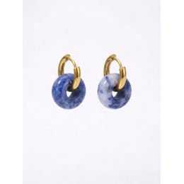 Nemomatheo Ohrringe 'Himmelskreis' Damen Gr&ouml;&szlig;e 2.5 cm x 2.5 cm blue denim