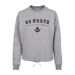 F4NT4STIC Sweatshirt 'Go North Knut & Jan Hamburg' Damen Gr&ouml;&szlig;e S grau / schwarz