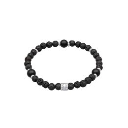 Kuzzoi Armband 'Onyx' Herren Gr&ouml;&szlig;e 21 schwarz / silber