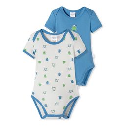 Schiesser Body ' Nature Love Organic Cotton ' M&auml;dchen Gr&ouml;&szlig;e 92 blau / wei&szlig;