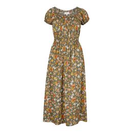 Apricot Ditsy Floral Print Milkmaid Midi Dress ' ' Damen Gr&ouml;&szlig;e 38 khaki Winterkleid