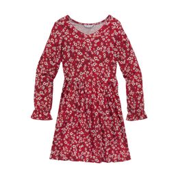 Delmao Kleid M&auml;dchen Gr&ouml;&szlig;e 152/158 rot / schwarz / wei&szlig;