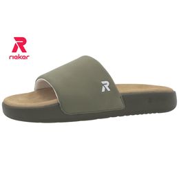 Rieker Sport Pantolette Herren Gr&ouml;&szlig;e 44 beige / gr&uuml;n