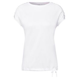 Cecil T-Shirt mit Raffung Damen Gr&ouml;&szlig;e XS wei&szlig;