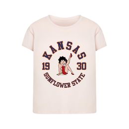 F4NT4STIC T-Shirt 'Betty Boop Kansas Sunflower State' Damen Gr&ouml;&szlig;e S navy / braun / hellpink / rot