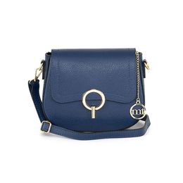 Mia Tomazzi Leder-Umh&auml;ngetasche "Carracci" in Blau - (B)23 x (H)18 x (T)7,5 cm - 74% | Damen-taschen