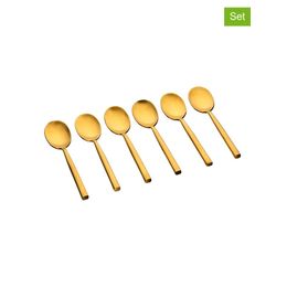 Bj&ouml;rn 6er-Set: Edelstahl-Kaffeel&ouml;ffel "Nils" in Gold - (L)12 cm - 61% | Gedeckter-tisch