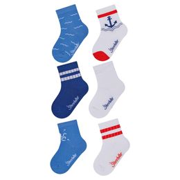 Sterntaler Socken 'Anker' Jungen Gr&ouml;&szlig;e 26 marine / kobaltblau / blutrot / wei&szlig;