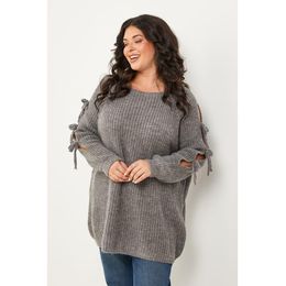 Curvy Lady Pullover in Grau - 75% | Gr&ouml;&szlig;e 44/46 | Damen-pullover-cardigans