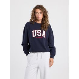 America Today Sweatshirt Damen Gr&ouml;&szlig;e S dunkelblau / naturwei&szlig;