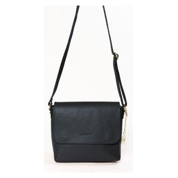 Mia Tomazzi Leder-Umh&auml;ngetasche "Zanzur" in Schwarz - (B)25 x (H)24 x (T)9 cm - 74% | Damen-taschen