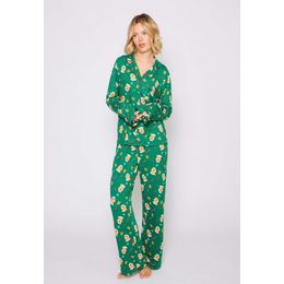 Loungeable Pyjama 'Gingerbread Button' Damen Gr&ouml;&szlig;e M gr&uuml;n / mischfarben Winterkleid