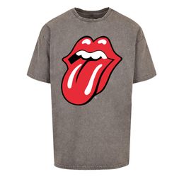 F4NT4STIC T-Shirt 'The Rolling Stones Classic Tongue' Herren Gr&ouml;&szlig;e 5XL dunkelgrau / rot / wei&szlig;